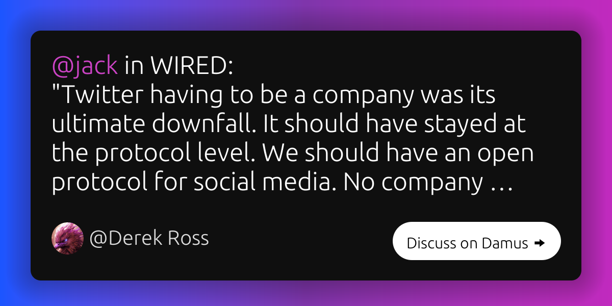 Derek Ross on nostr